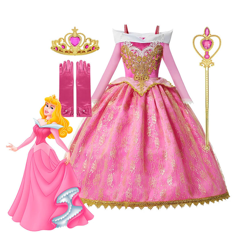 Fantasia Infantil de Princesa Aurora A Bela Adormecida - 2-12 Anos – Quero Fantasia